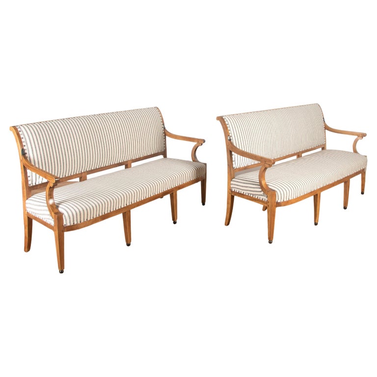 Pair of French 19th Century Cherrywood Canapes at 1stDibs