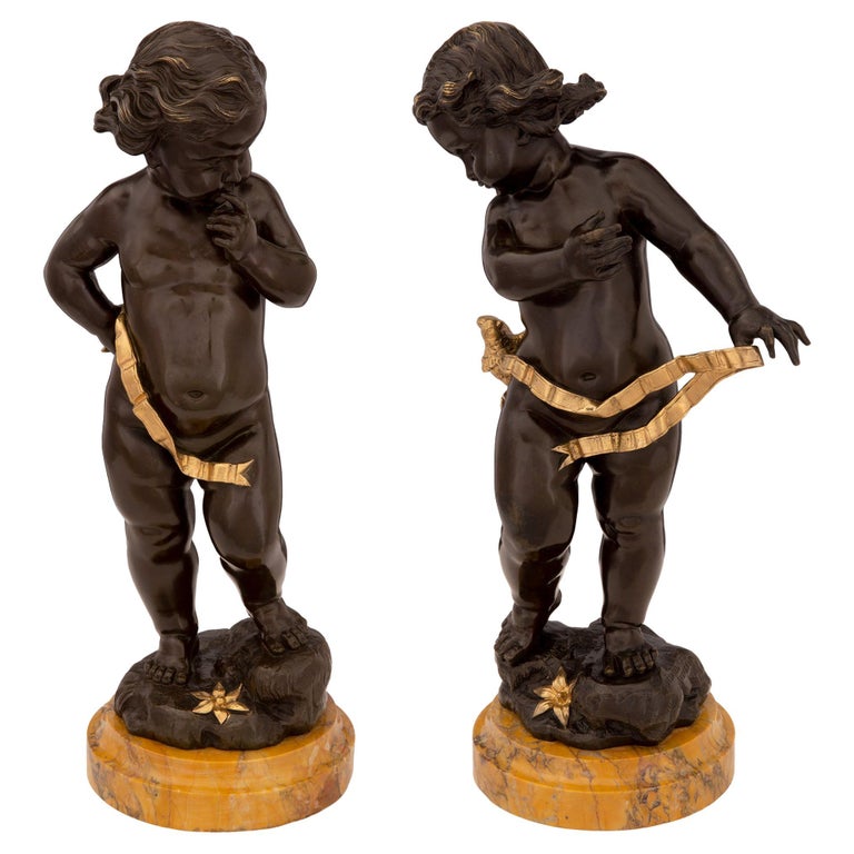 Pair of French 19th Century Louis XVI Style Signed Statues For Sale at ...