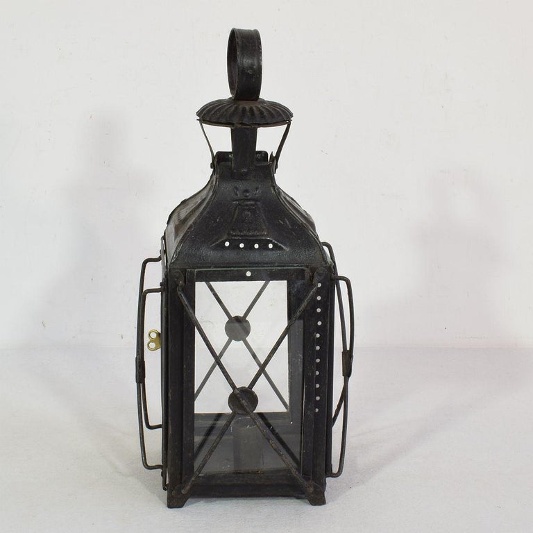 Pair of French, 19th Century Metal Lanterns For Sale at 1stDibs