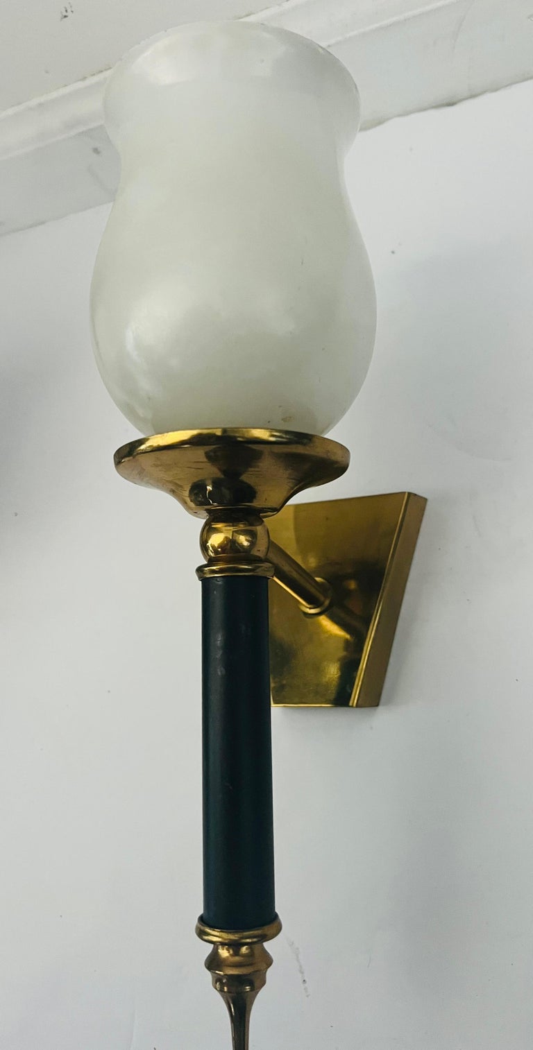 Pair of French 50s Tulip Mid Century Wall Lights For Sale at 1stDibs