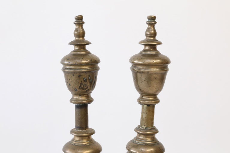 Pair of French Andirons in Bronze at 1stDibs