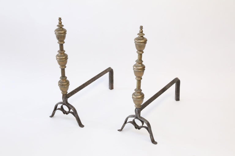 Pair of French Andirons in Bronze at 1stDibs