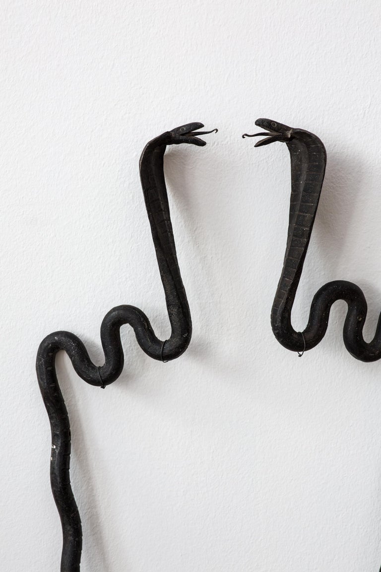 Pair of French Antique Art Deco Snake Wall Lights made of Wrought Iron ...