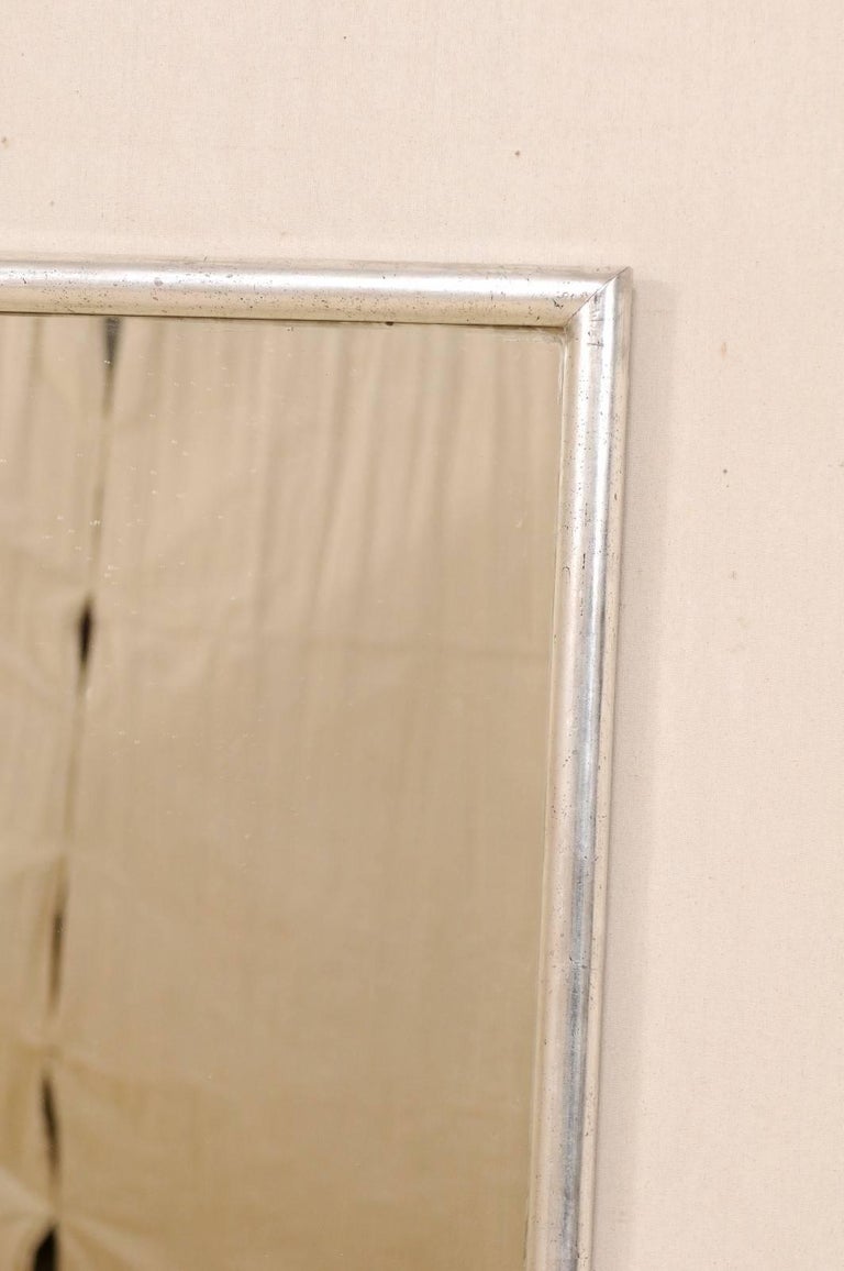 Pair of French Antique Five Foot Tall Mirrors with Elegant Silver ...