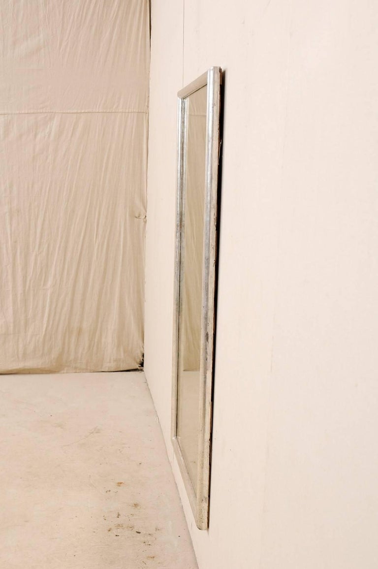 Pair of French Antique Five Foot Tall Mirrors with Elegant Silver ...