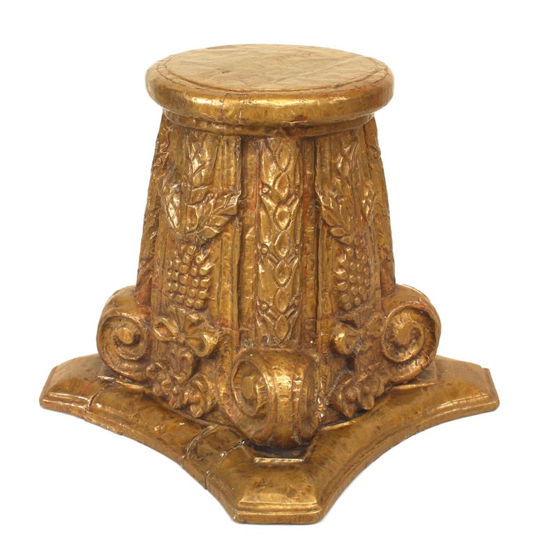 Pair of French Art Deco Corinthian Column Taborets For Sale at 1stDibs