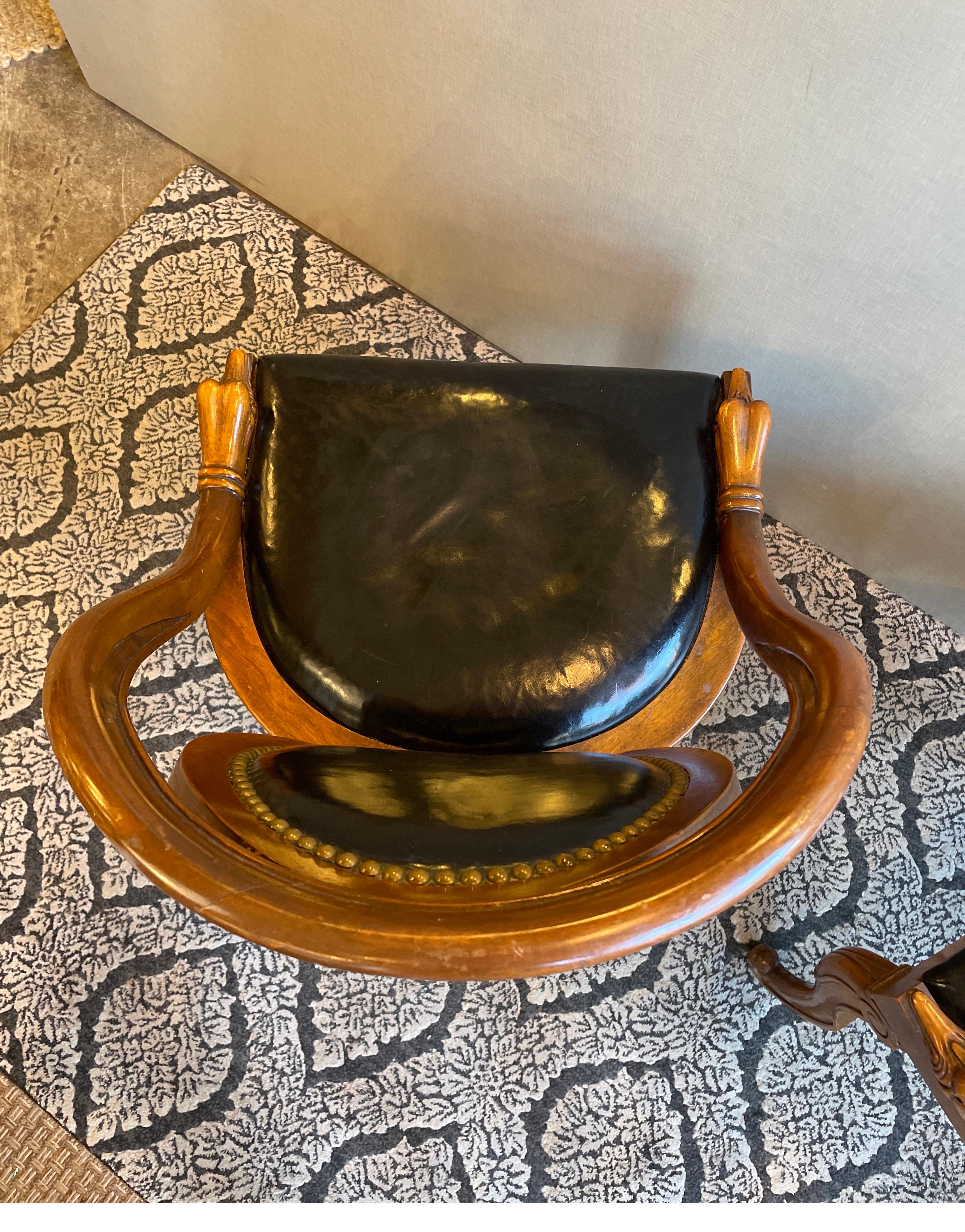 Pair of French Art Deco Goosehead chairs For Sale at 1stDibs