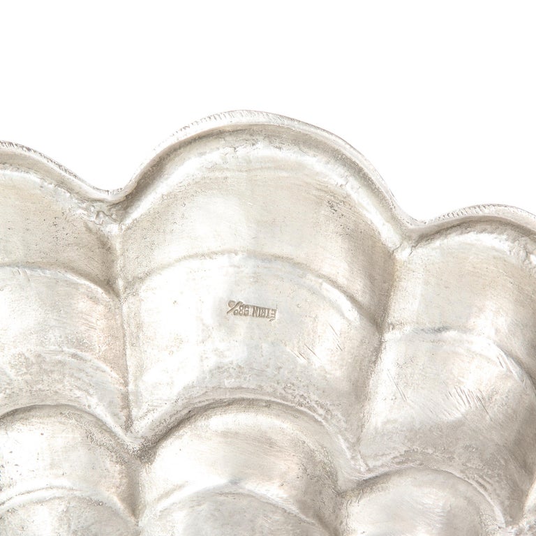 Pair of French Art Deco Shell Lamps in Polished Pewter by Vincent ...