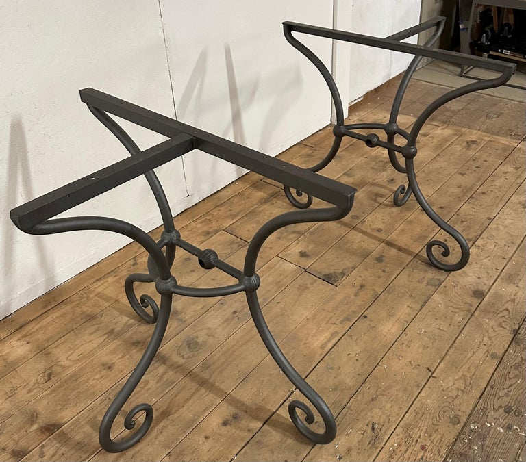 Pair of French Bistro Style Demi Lune Metal Dining Table base, Base ...