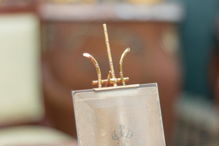 Pair of French Brass and Beveled Glass Picture Photograph Frames Easels ...