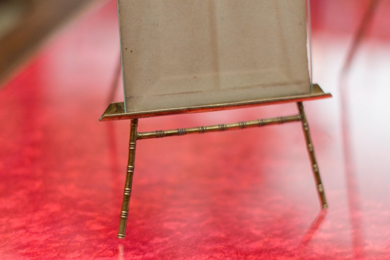 Pair of French Brass and Beveled Glass Picture Photograph Frames Easels ...