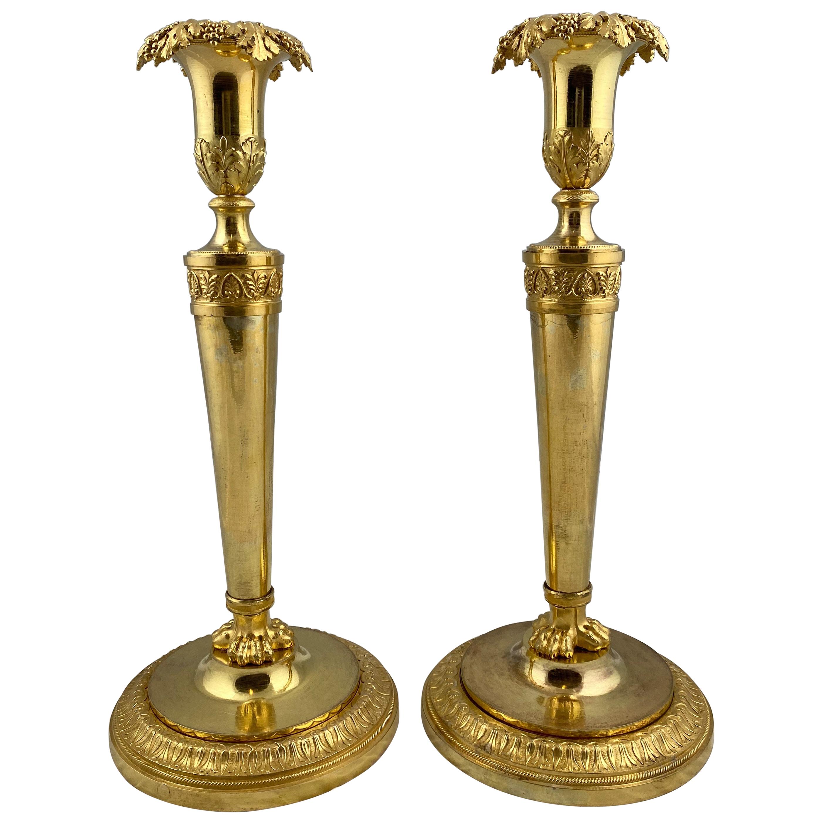 Pair of French Candlesticks, Made Year circa 1800 at 1stDibs