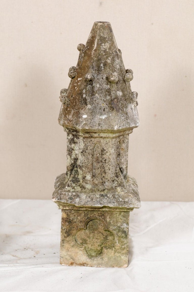 Pair of French Carved-Stone Finials Garden Fragments at 1stDibs