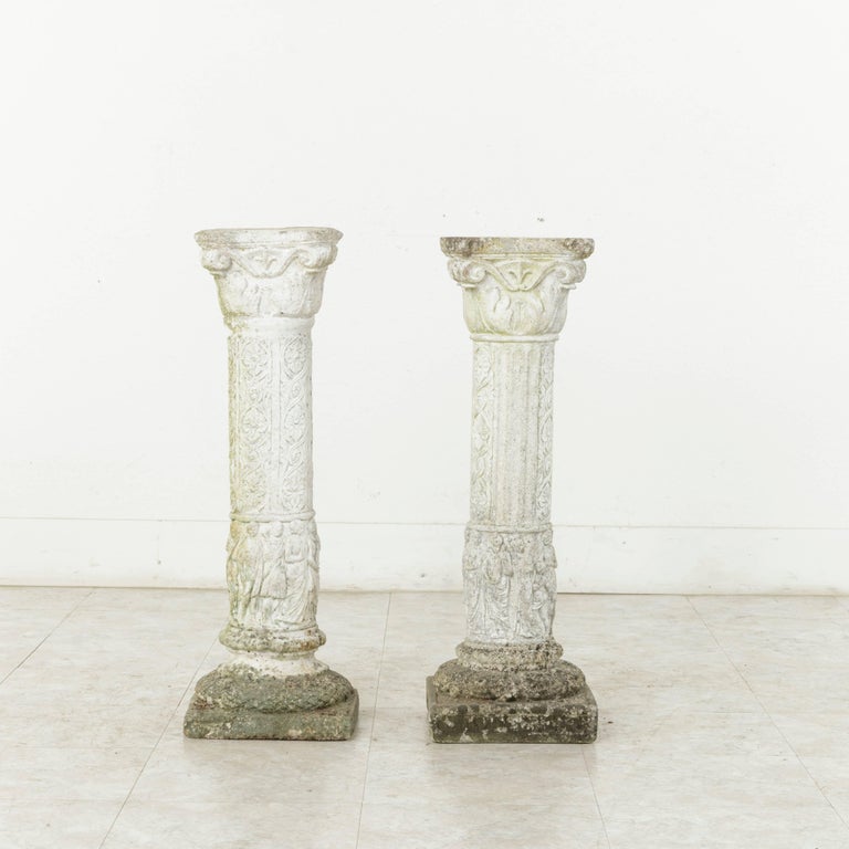 Pair of French Cast Stone Columns or Pillars from a Normandy Garden at ...