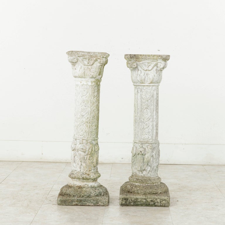 Pair of French Cast Stone Columns or Pillars from a Normandy Garden at ...