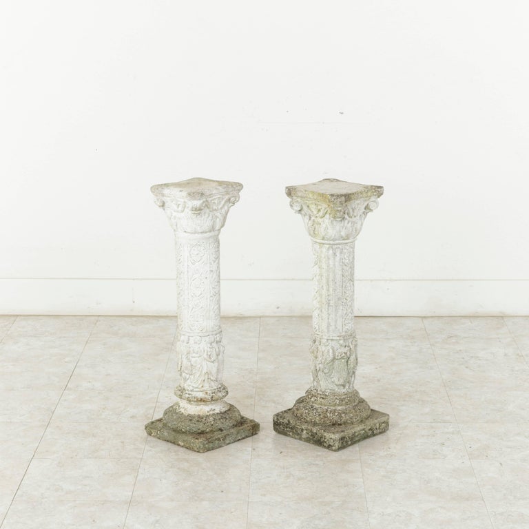 Pair of French Cast Stone Columns or Pillars from a Normandy Garden at ...