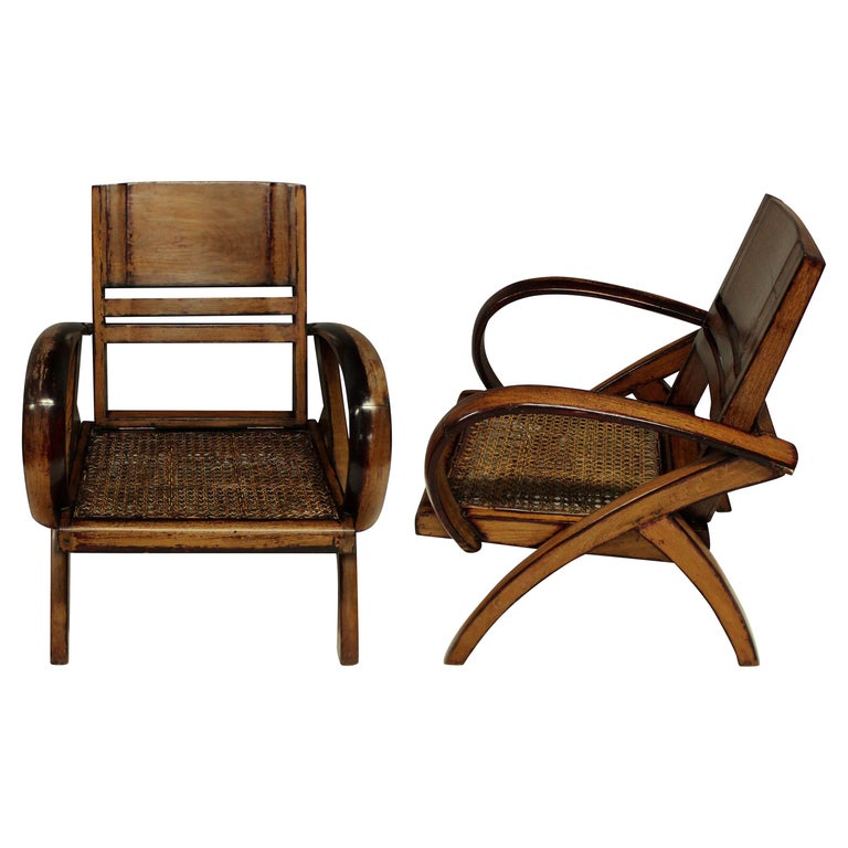Pair of French Colonial Planters Chairs For Sale at 1stDibs