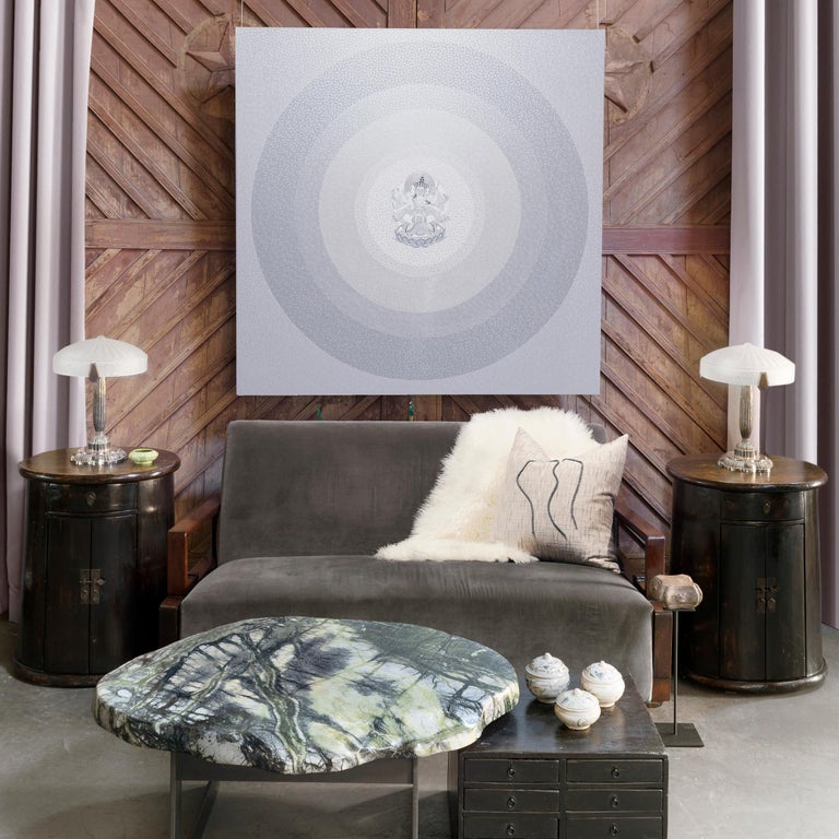 Pair of French Deco Reproduction Table Lamps with Frosted Glass Shades ...