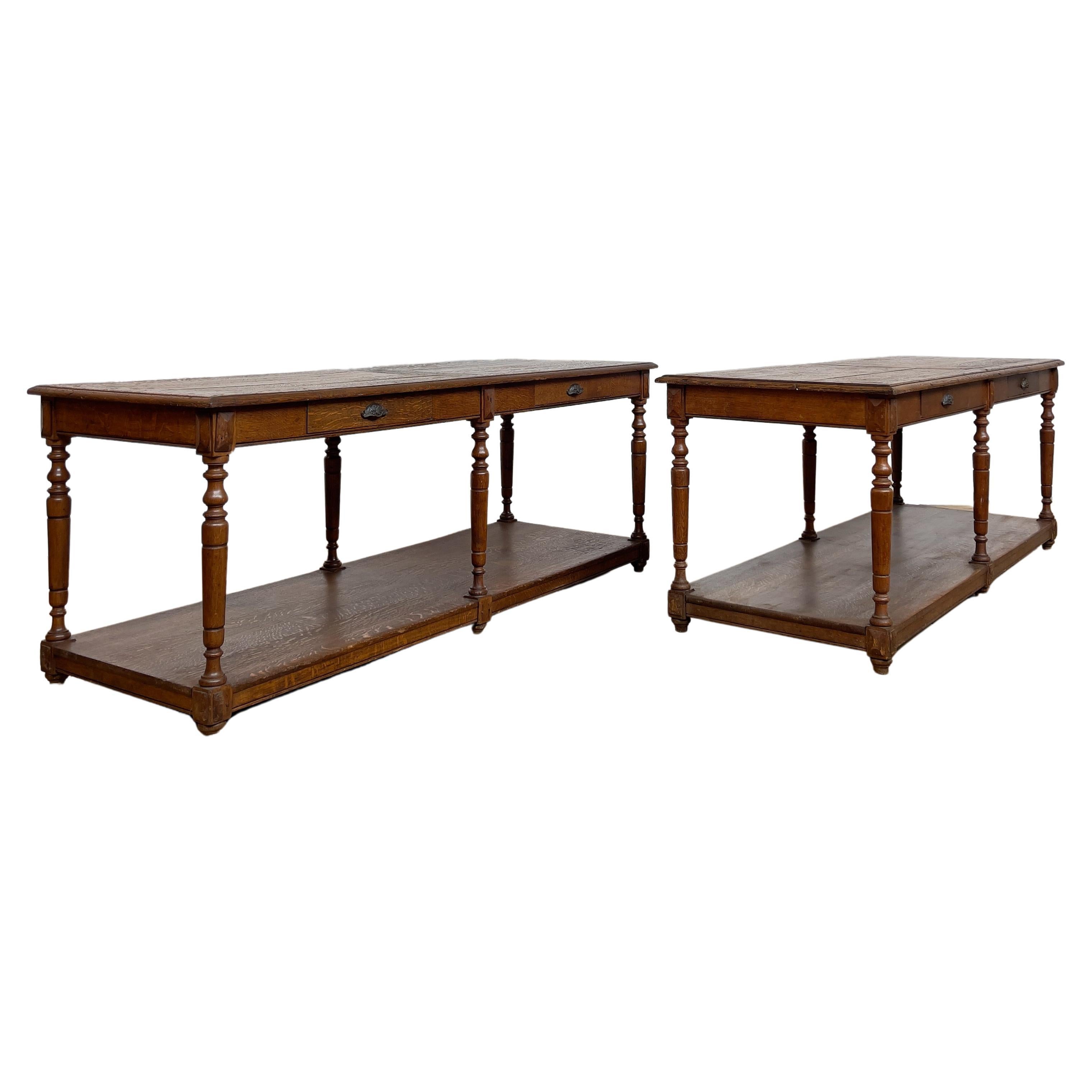 Large 19th Century French Elm Draper's Table For Sale at 1stDibs