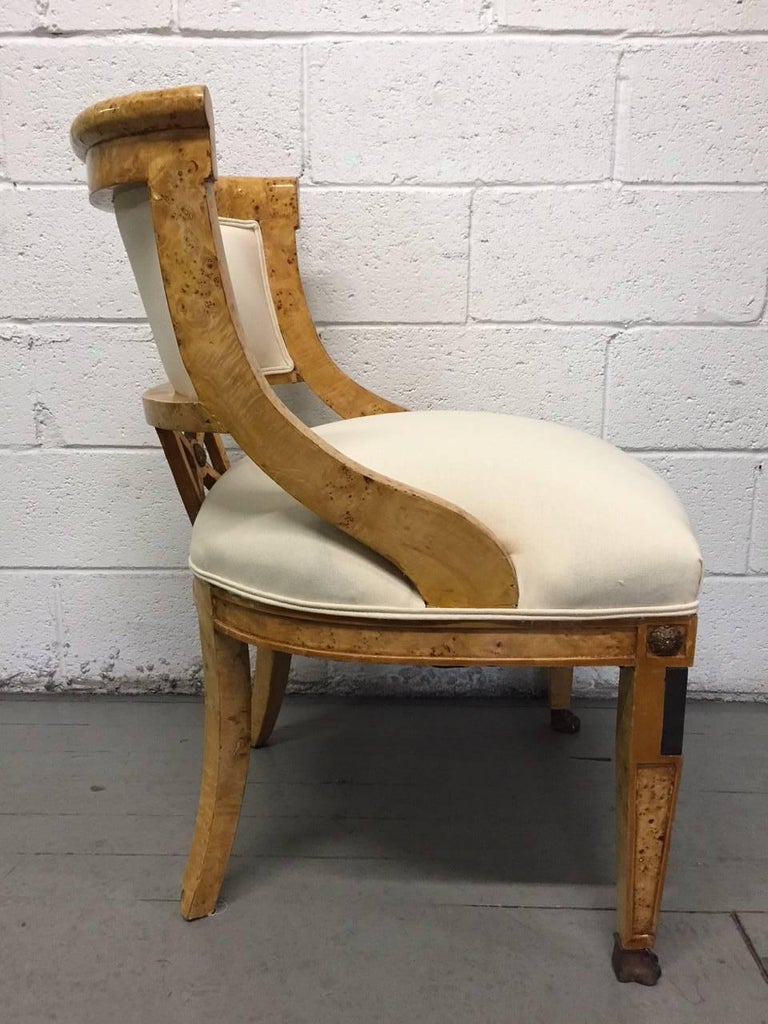 Pair of French Empire Style Side Chairs For Sale at 1stDibs