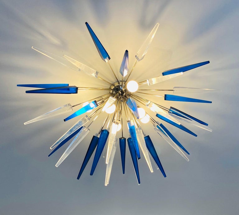 Pair of French Exploding Fireworks Flush Pendant Light For Sale at 1stDibs