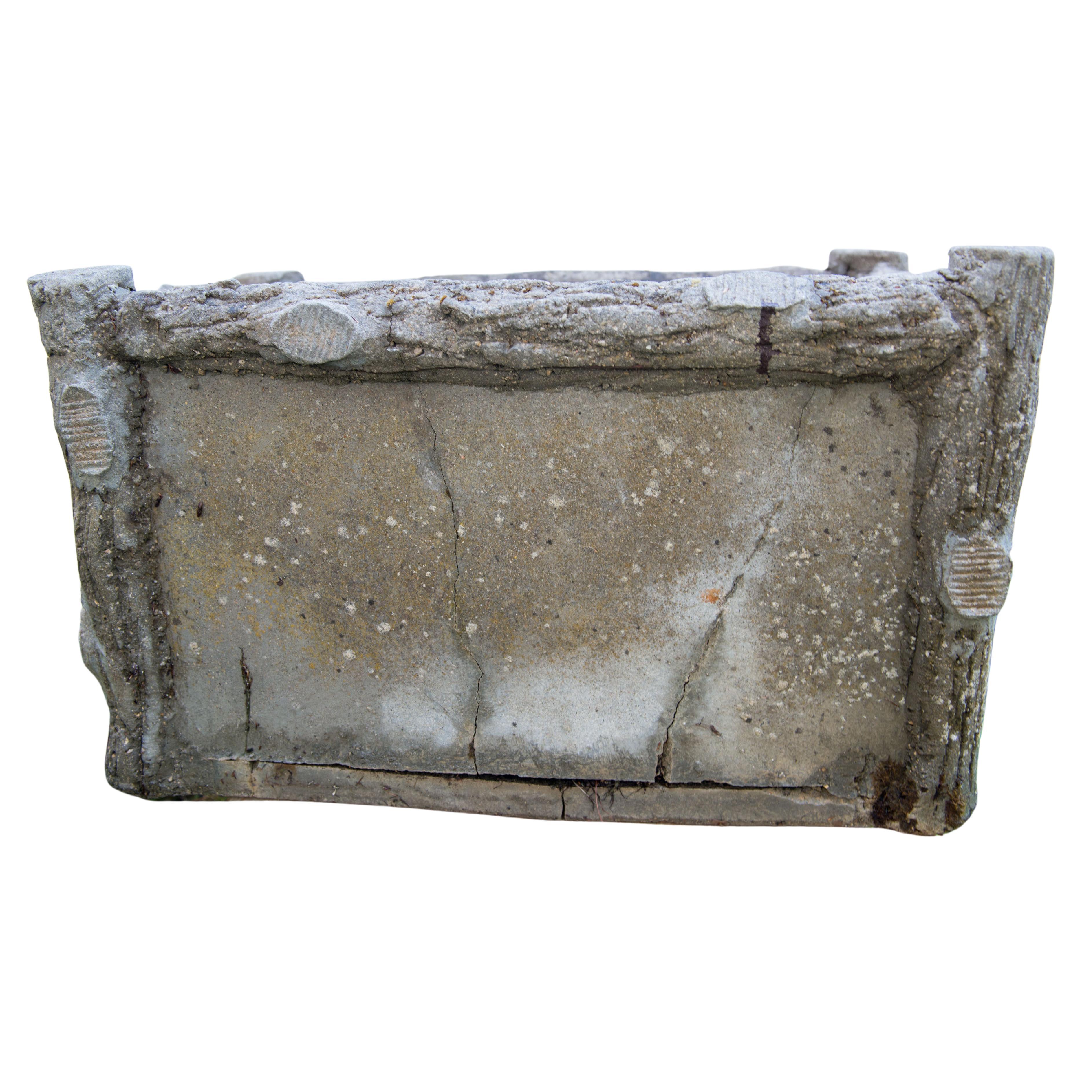 Pair of French Faux Bois Cast Stone Planters For Sale at 1stDibs