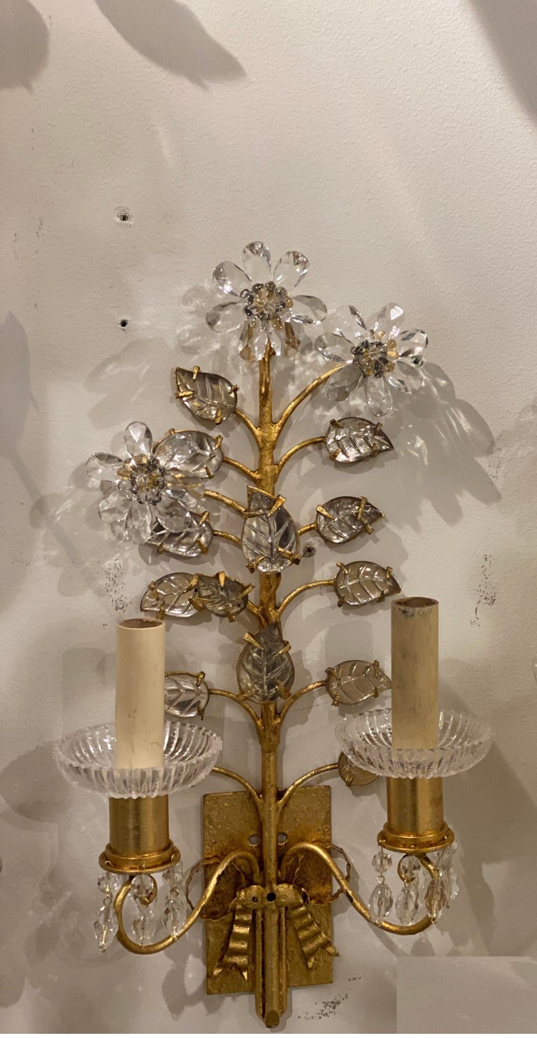 Pair of French Gilt Metal Sconces, Circa 1930s For Sale at 1stDibs