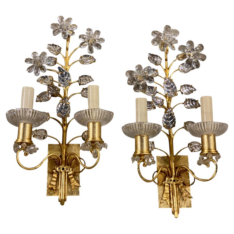 Pair of French Gilt Metal Sconces, Circa 1930s For Sale at 1stDibs