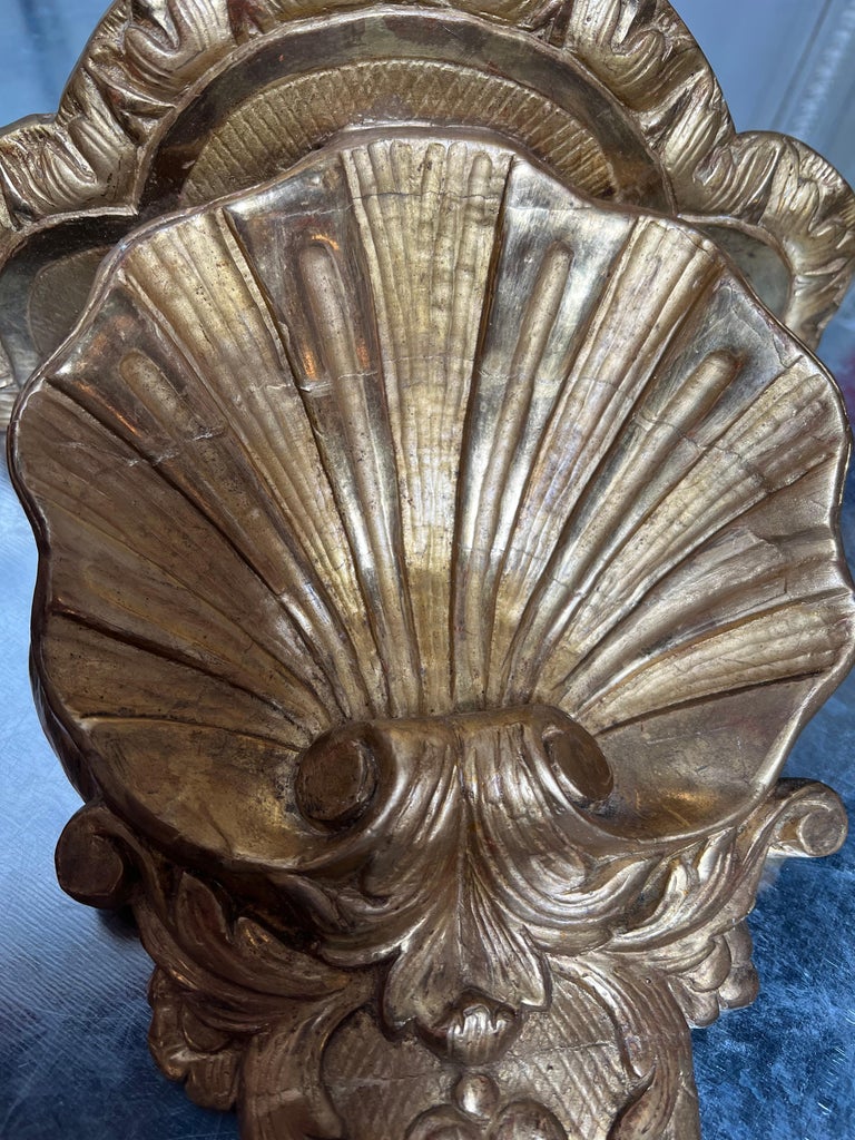 Pair of French Gilt Wall Brackets For Sale at 1stDibs