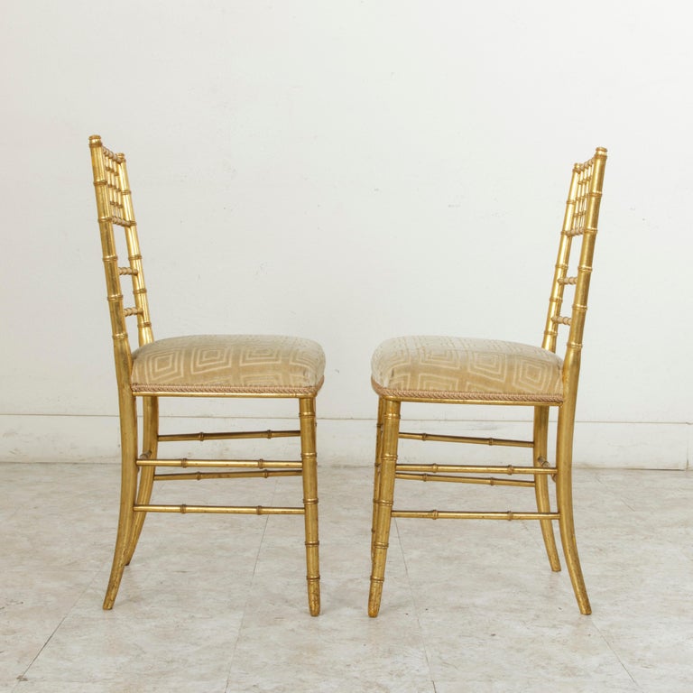 Pair of French Giltwood Faux Bamboo Opera Chairs, Side Chairs, circa ...