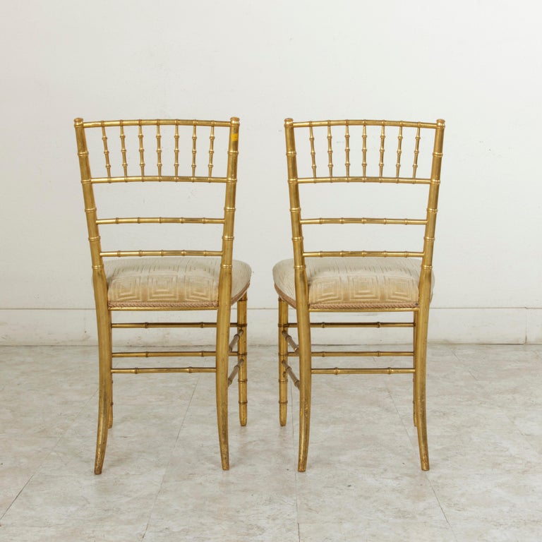 Pair of French Giltwood Faux Bamboo Opera Chairs, Side Chairs, circa ...