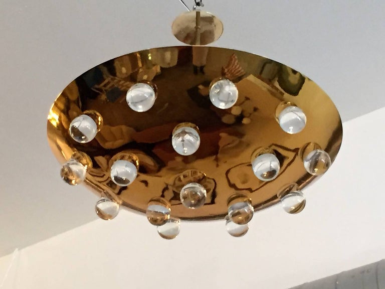 Pair of French Golden Crystal Orb Pendants at 1stDibs