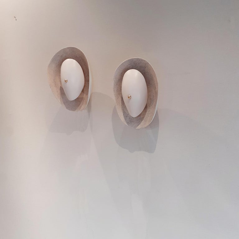 Pair of French Hand-Built Ceramic Sconce at 1stDibs