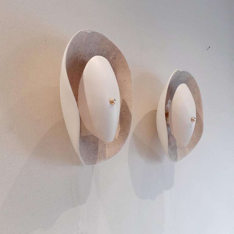 Pair of French Hand-Built Ceramic Sconce at 1stDibs