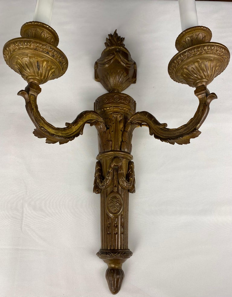Pair of French Late 18th Century Louis XVI Style Bronze Sconces For ...