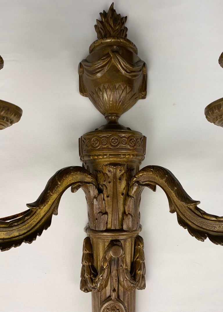 Pair of French Late 18th Century Louis XVI Style Bronze Sconces For ...