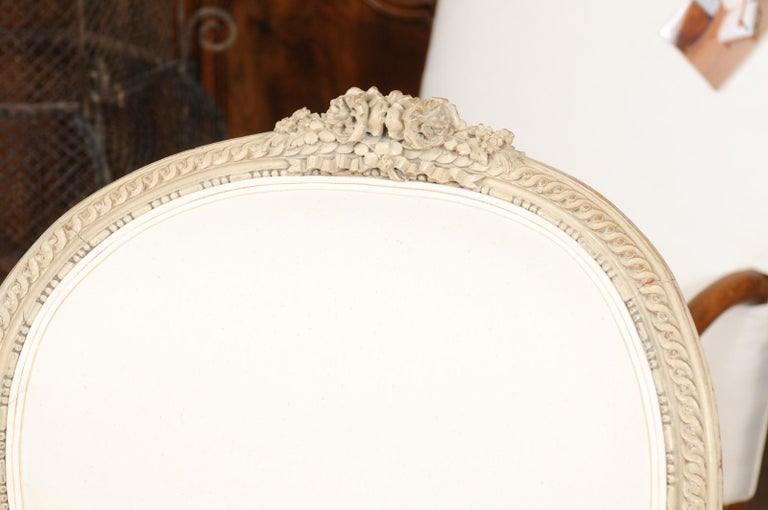 Pair of French Late 19th Century Louis XVI Style Armchairs with Carved ...