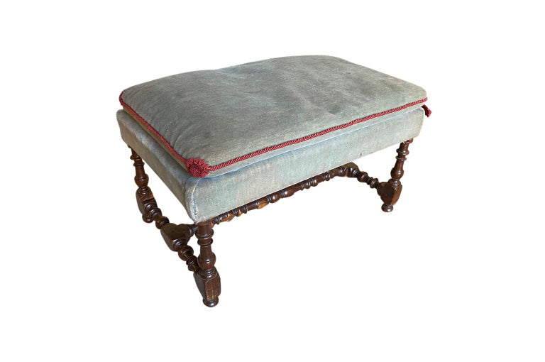 Pair of French Louis XIII Style Stools For Sale at 1stDibs