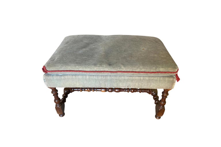 Pair of French Louis XIII Style Stools For Sale at 1stDibs