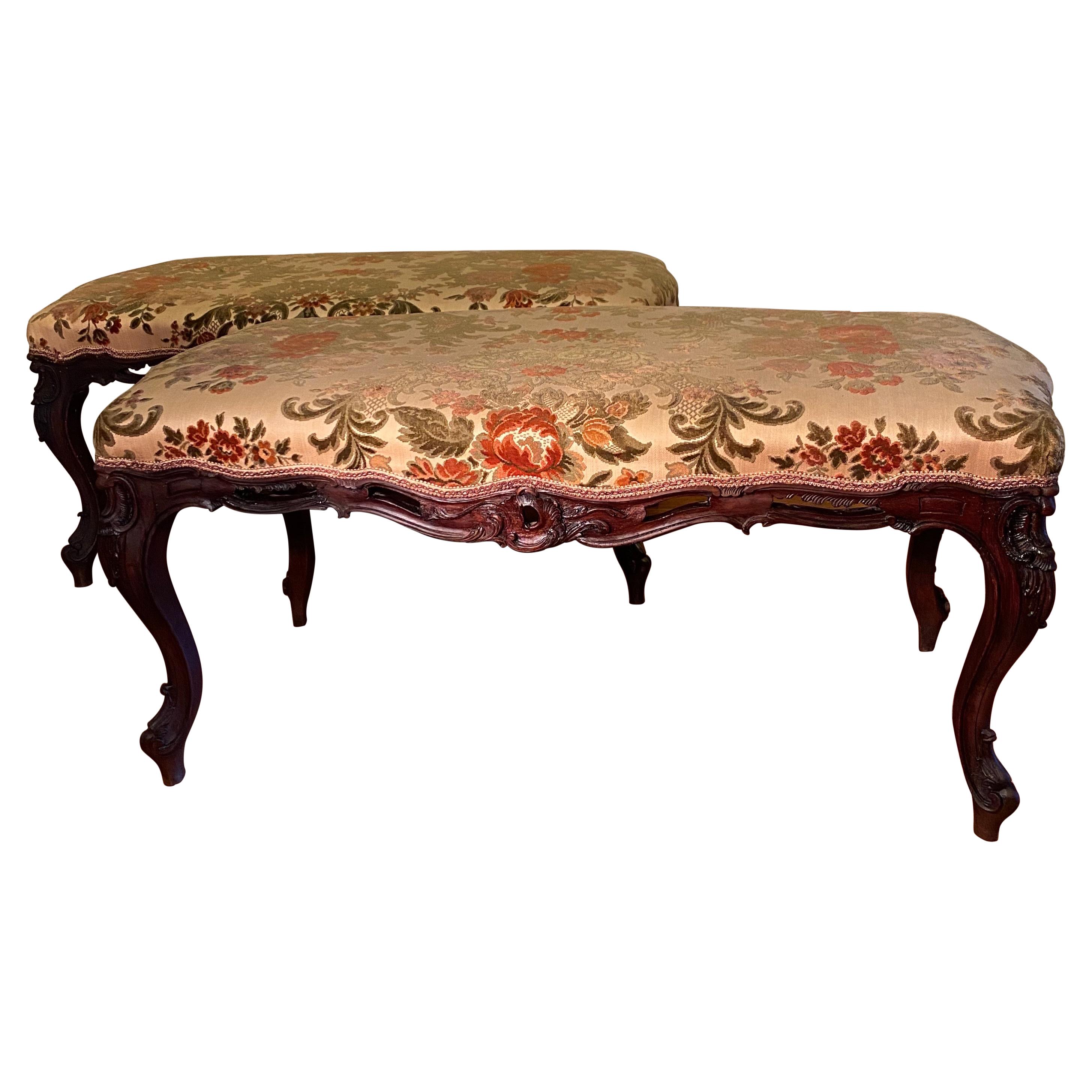 19th Century French Louis XV Style Upholstered Rococo Bench For Sale at ...