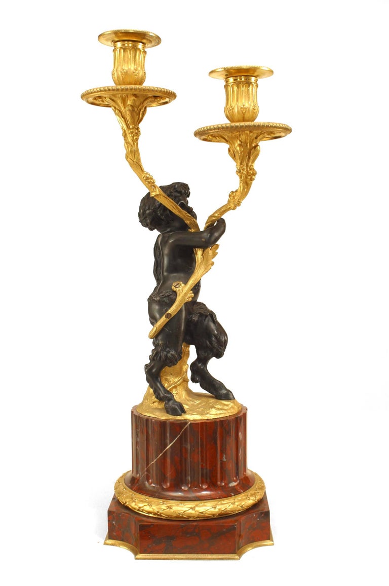 Pair of French Louis XVI Style Cupid and Satyr Candelabras For Sale at ...