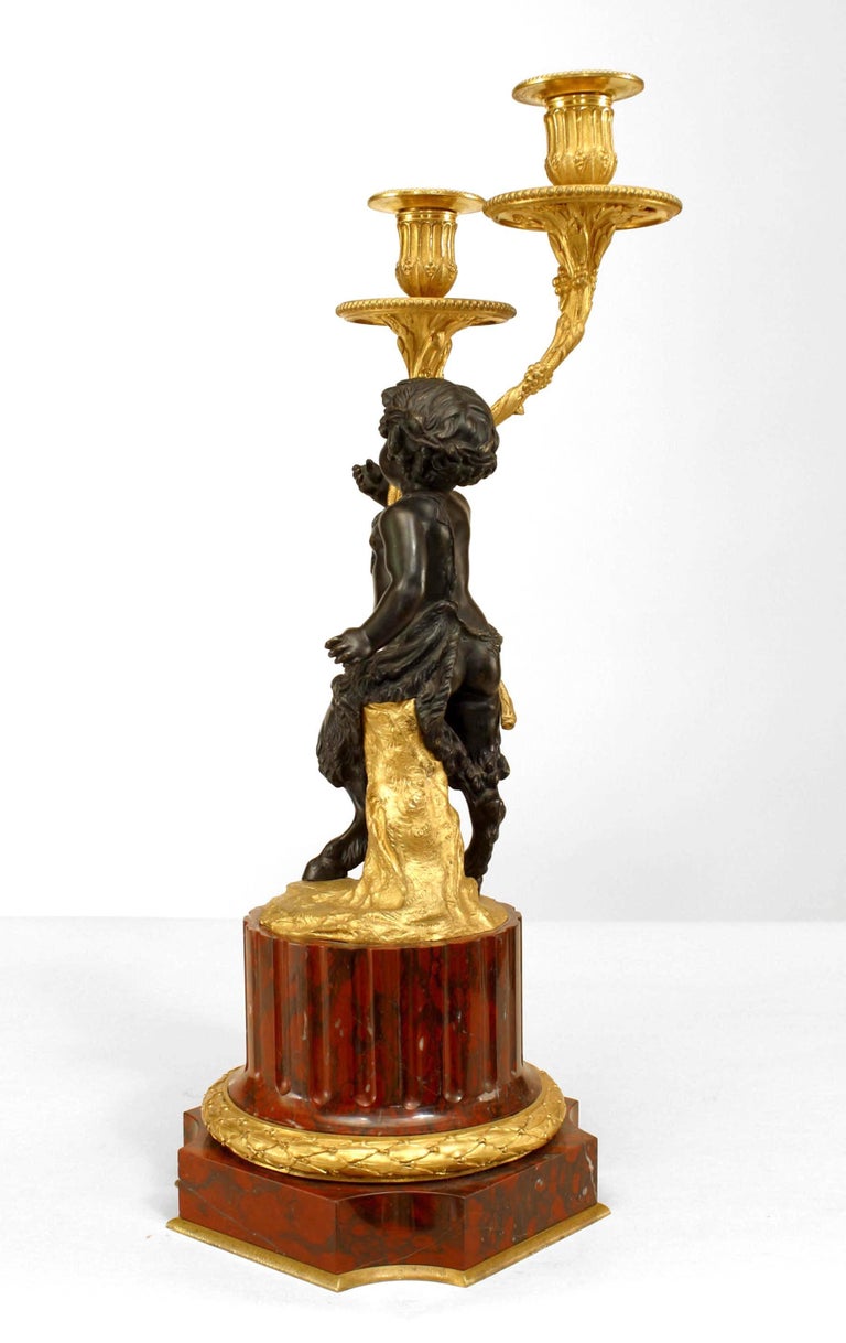 Pair of French Louis XVI Style Cupid and Satyr Candelabras For Sale at ...
