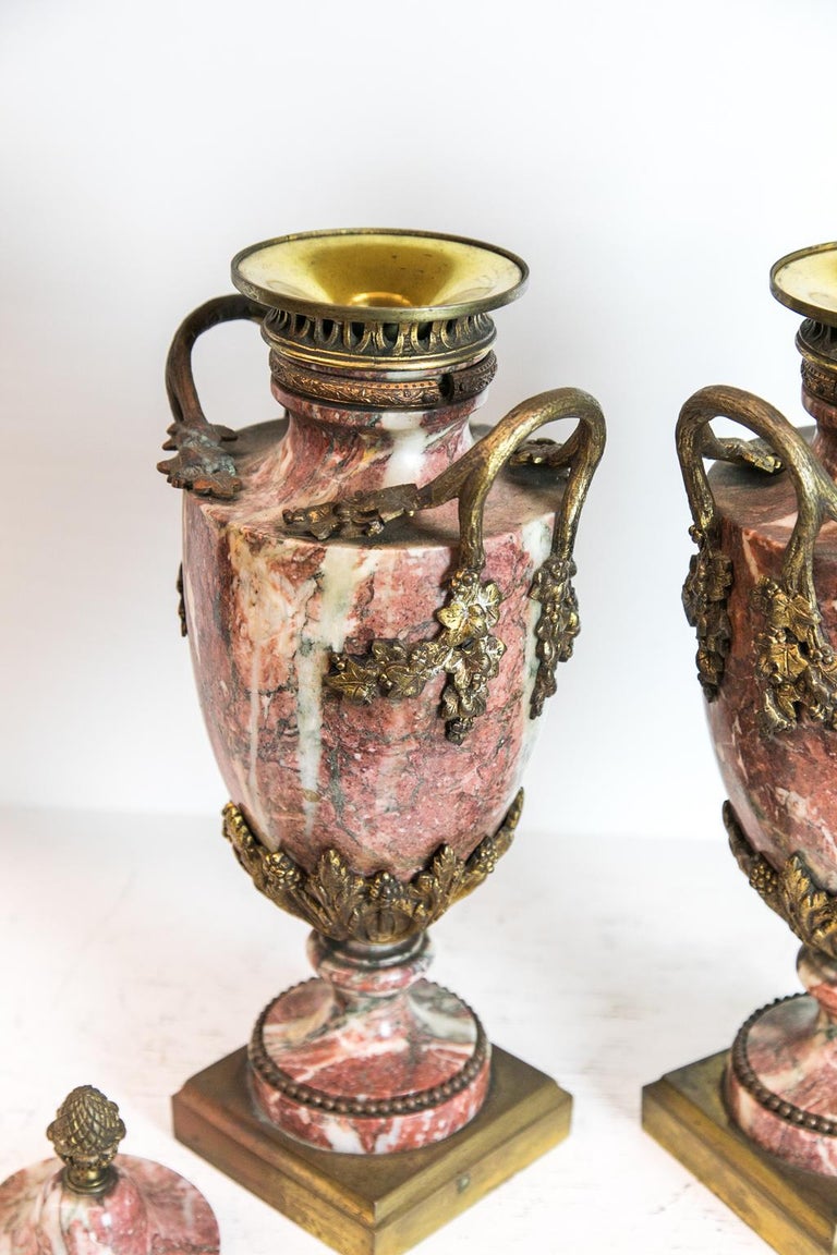 Pair of French Marble and Ormolu Cassolettes For Sale at 1stDibs