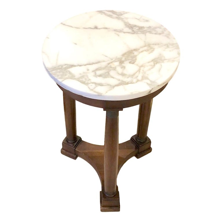 Pair of French Marble-Top Side Tables at 1stDibs