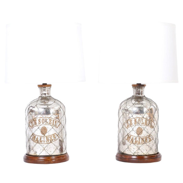 Pair Of French Mercury Glass Table Lamps For Sale At 1stdibs