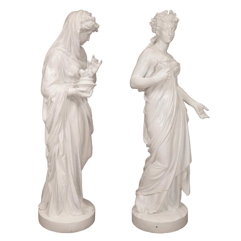 Pair of French Mid 19th Century Cast Iron Statues For Sale at 1stDibs