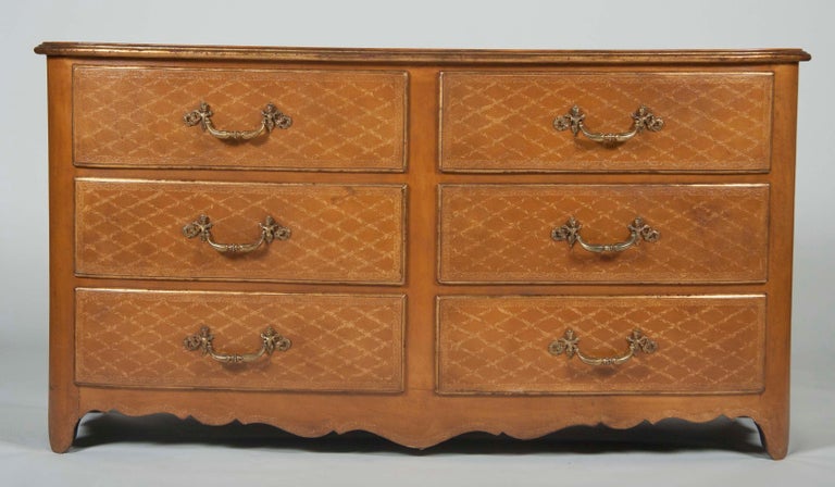 Pair of French Louis XVI Style Mid-Century Leather Covered Chests of ...
