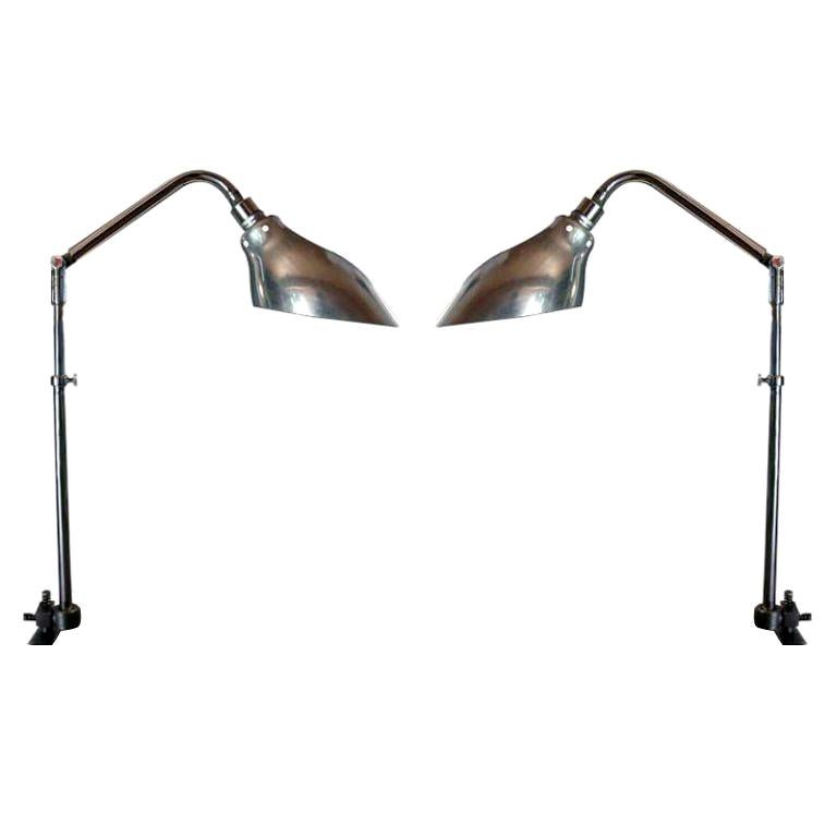 Pair of French Mid-Century Telescopic Architect's Drafting Lamps at ...