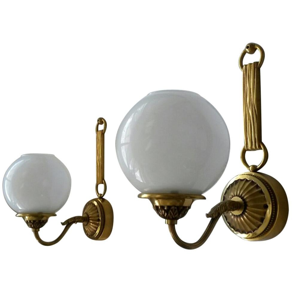 Pair of French Neoclassical Sconces in Gilt Bronze by Petitot at 1stDibs