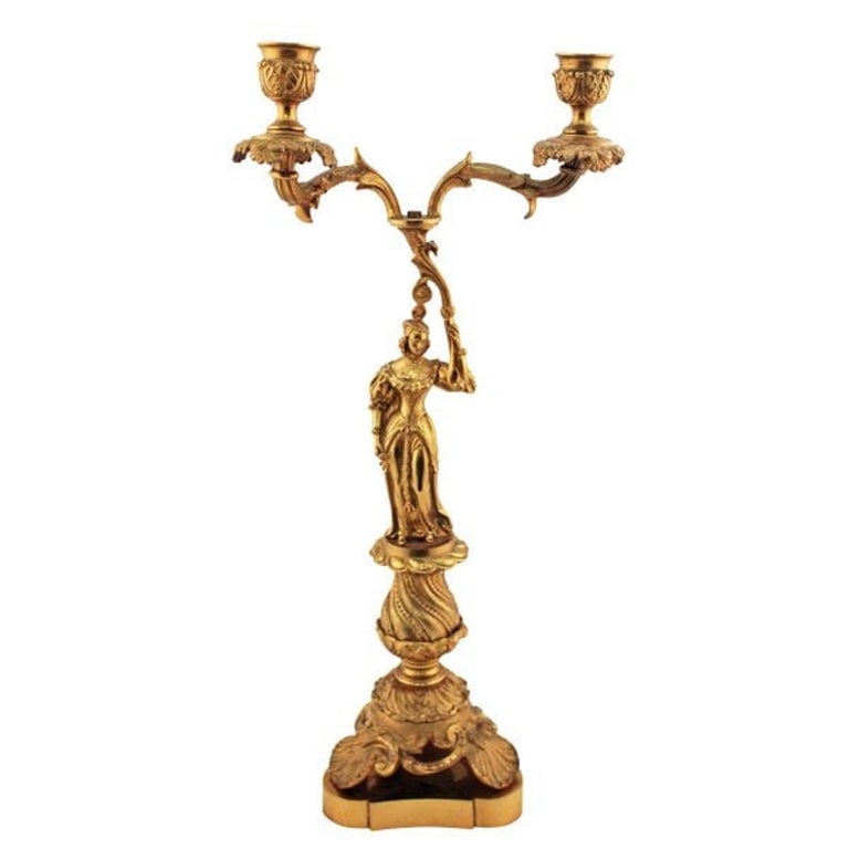 Pair of French Ormolu Two Branch Candelabras, 19th Century For Sale at ...